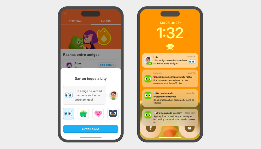 Racha entre amigos: la nueva funcionalidad social de Duolingo